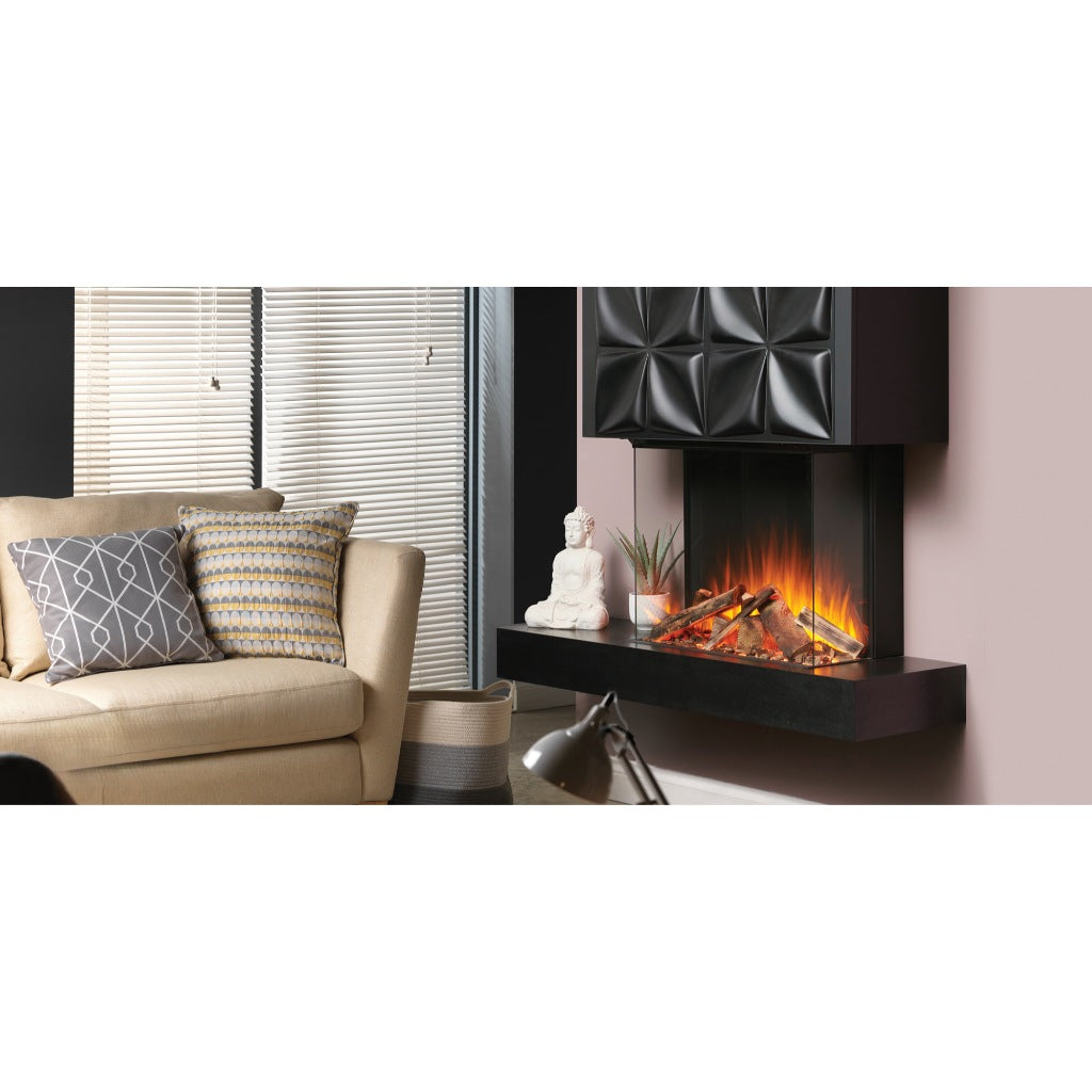 Solution Fires LUX 75 Media Wall Electric Fire | 750mm Panoramic Fireplace with 1/2/3-Sided ...