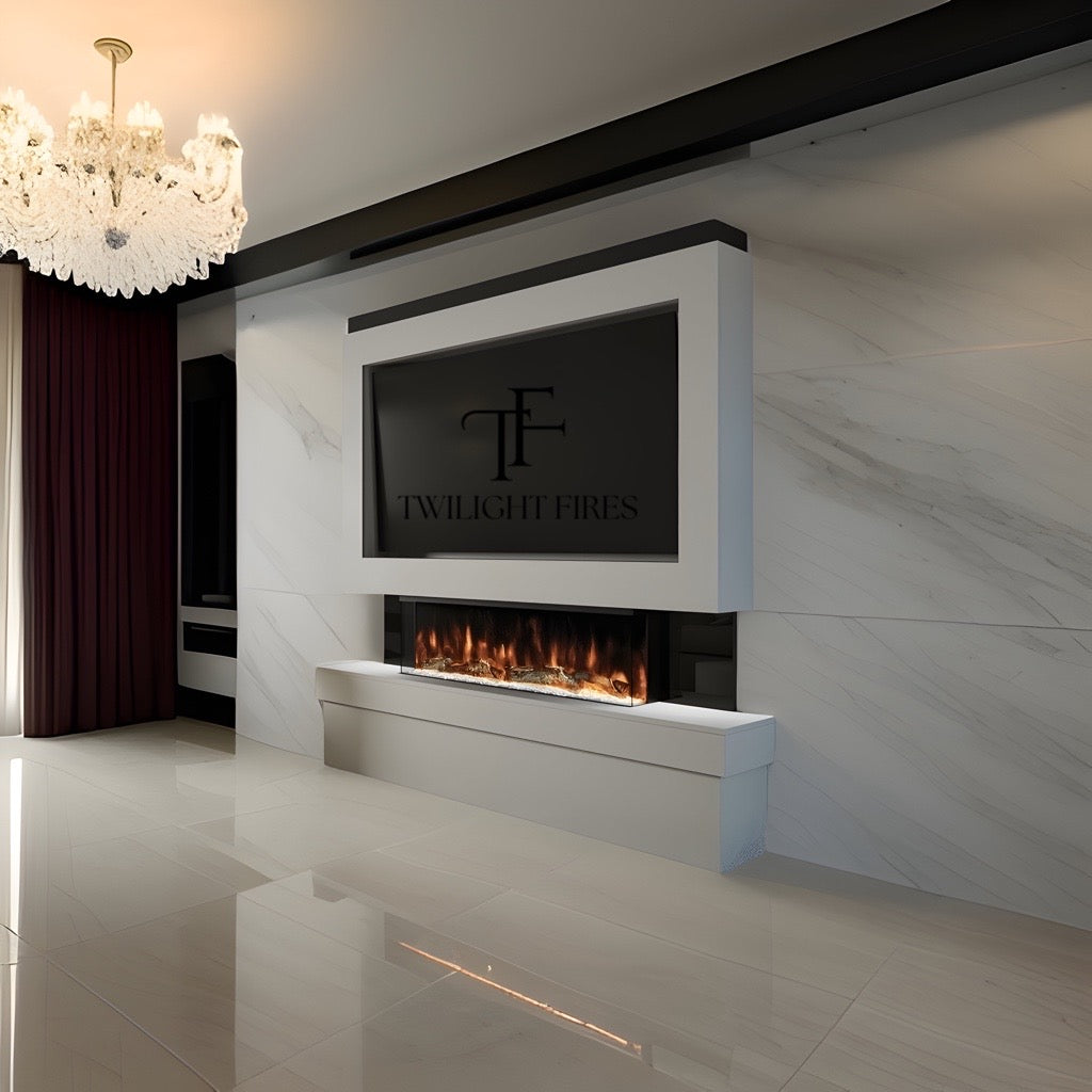 Capri 72" Pre-Built Media Wall Fireplace - Electric Fire Package