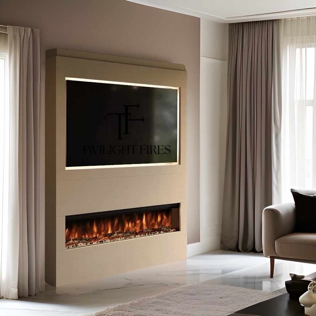 Napoli 68" Pre-Built Media Wall Fireplace - Electric Fire Package