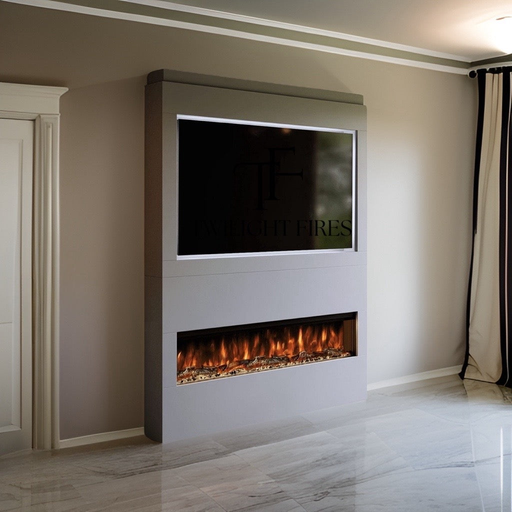 Napoli 68" Pre-Built Media Wall Fireplace - Electric Fire Package