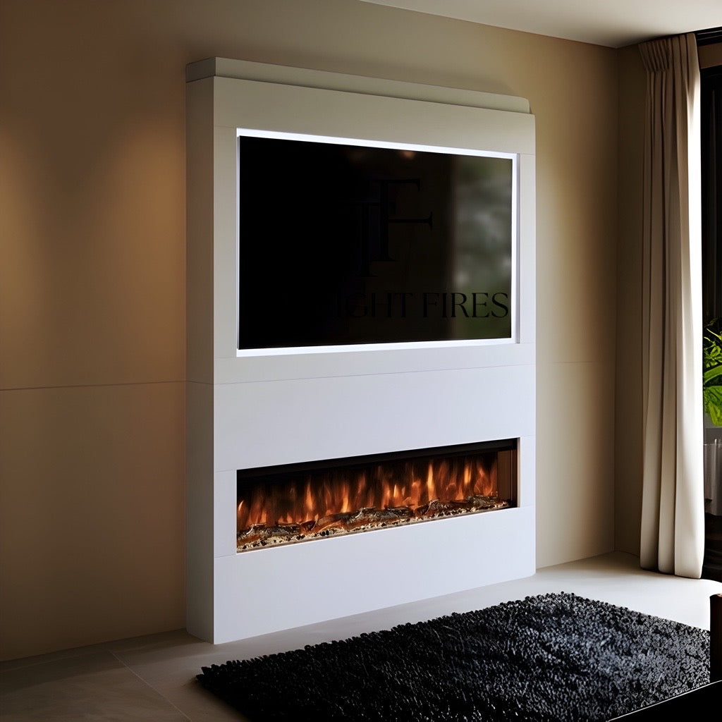 Napoli 68" Pre-Built Media Wall Fireplace - Electric Fire Package