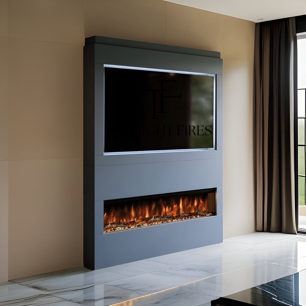 Napoli 68" Pre-Built Media Wall Fireplace - Electric Fire Package