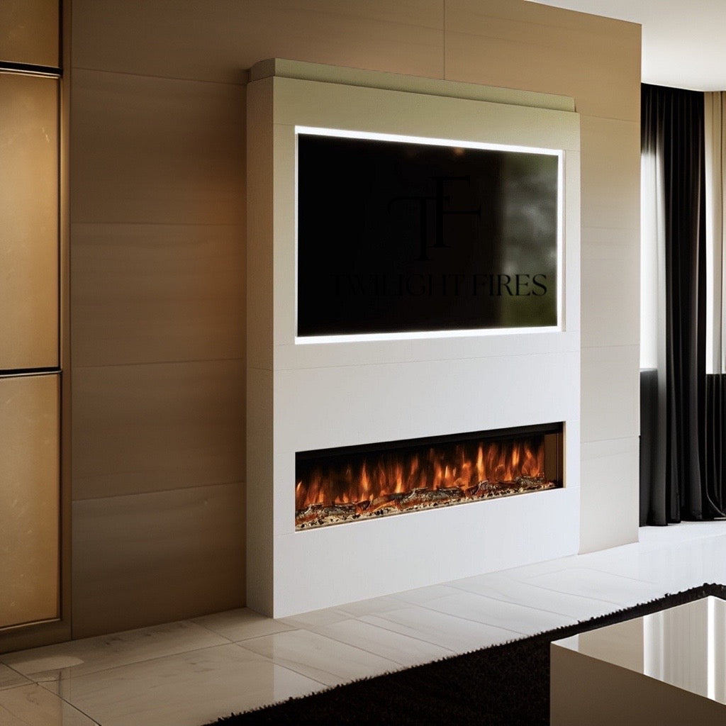 Napoli 68" Pre-Built Media Wall Fireplace - Electric Fire Package