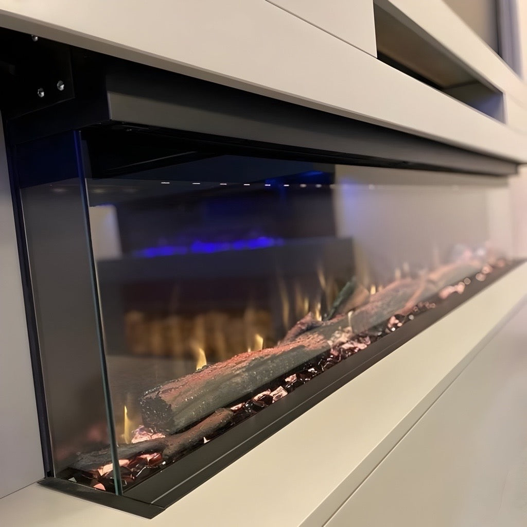 Napoli 68" Pre-Built Media Wall Fireplace - Electric Fire Package