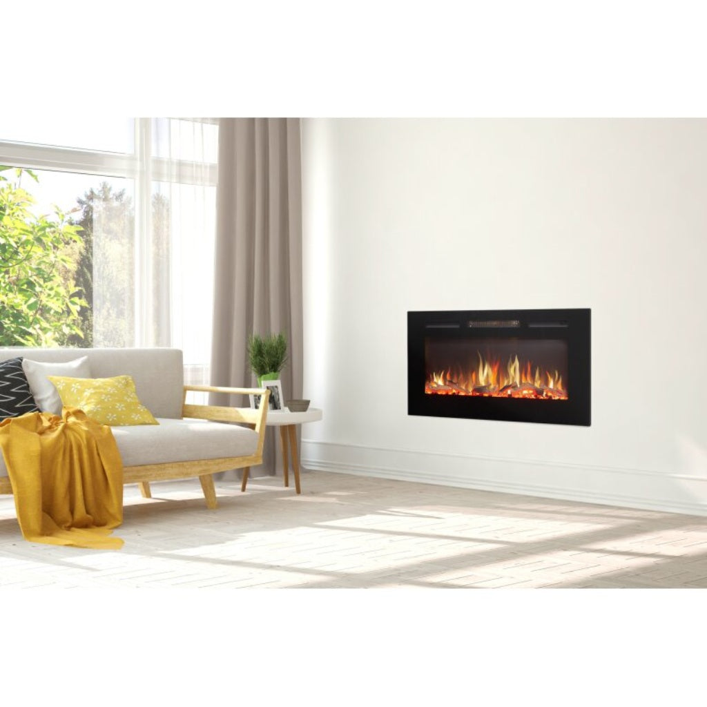 Orlando 36 Inch Media Wall Electric Fire Inset