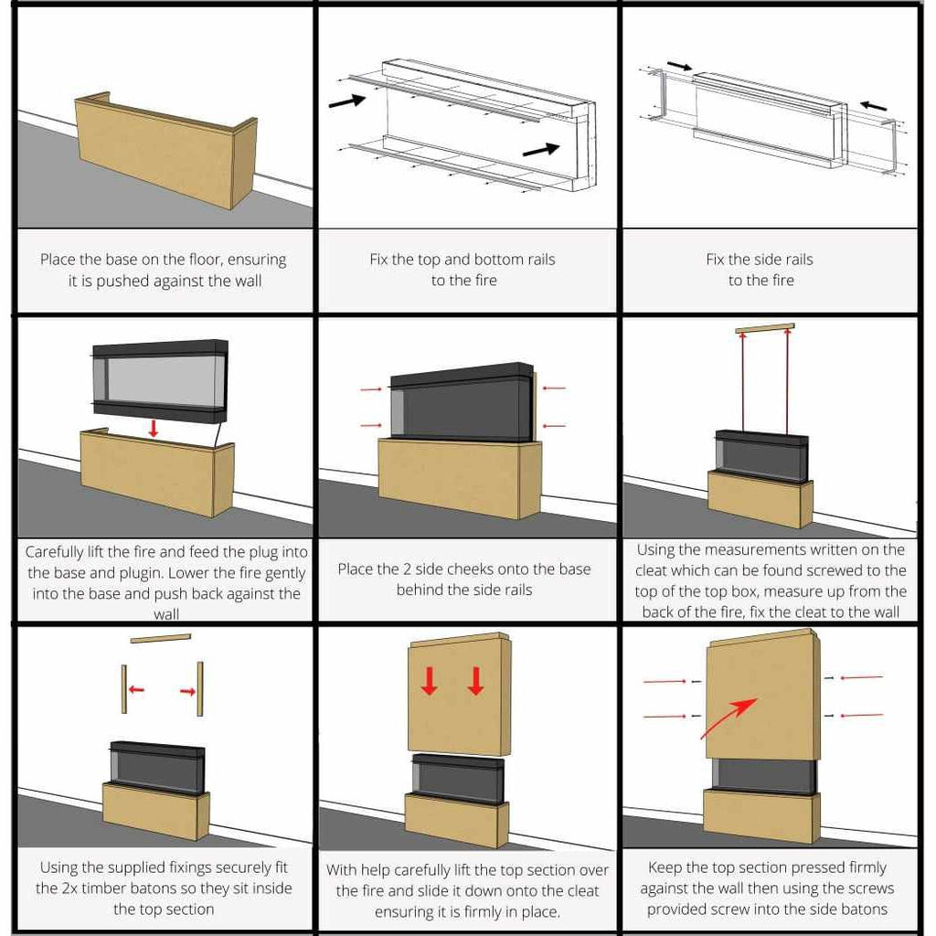Phoenix 64" Pre-Built Media Wall Fireplace - Electric Fire Package