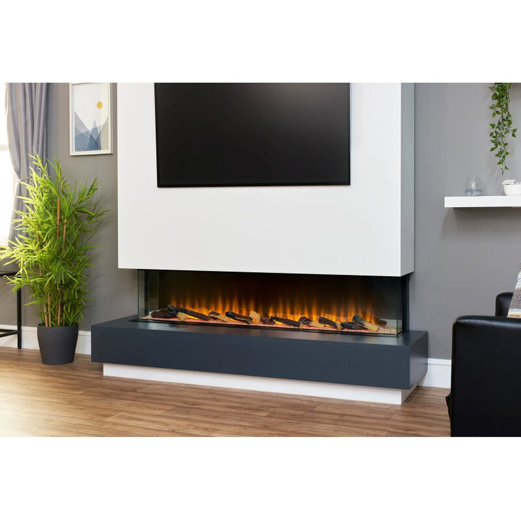 Sahara 61 Inch Electric Inset Media Wall Fire with Remote Control