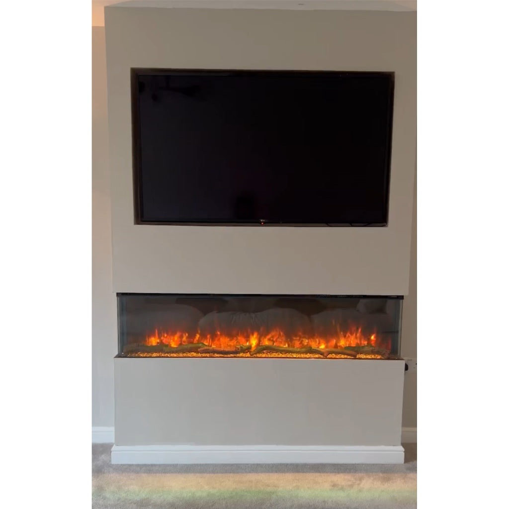 Slimline Panoramic HD Electric Fire 1/2/3 Sided Media Wall Electric ...