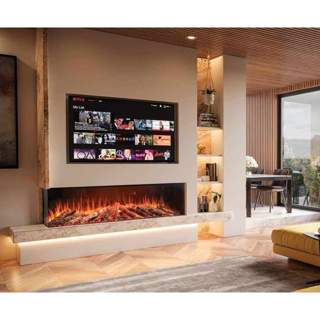 Solution Fires LUX 100 Media Wall Electric Fire | 1/2/3-Sided 1000mm ...