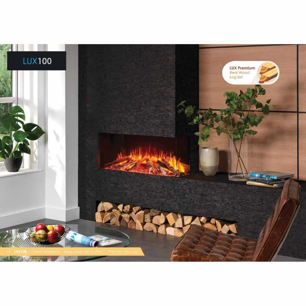Solution Fires LUX 100 Media Wall Electric Fire | 1/2/3-Sided 1000mm ...