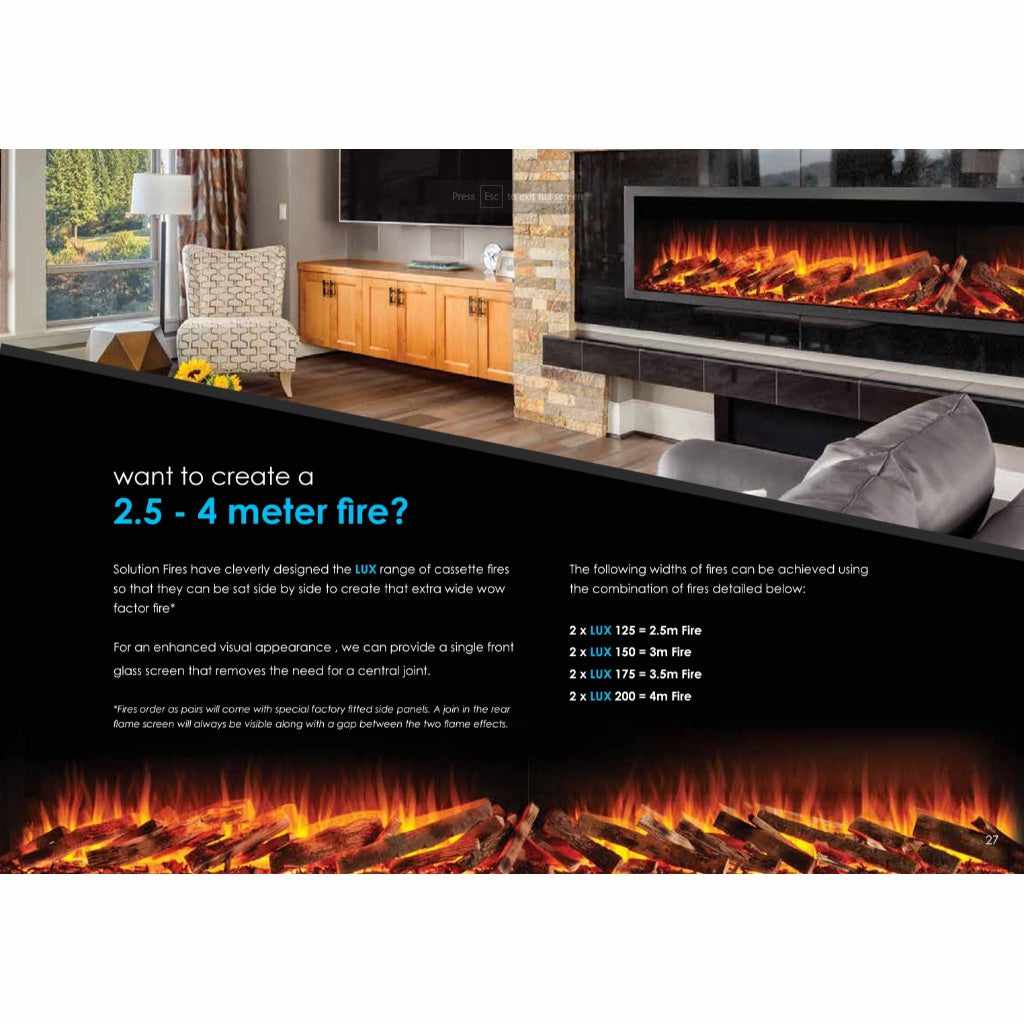 Solution Fires LUX 125 Media Wall Electric Fire – 1250mm Panoramic ...