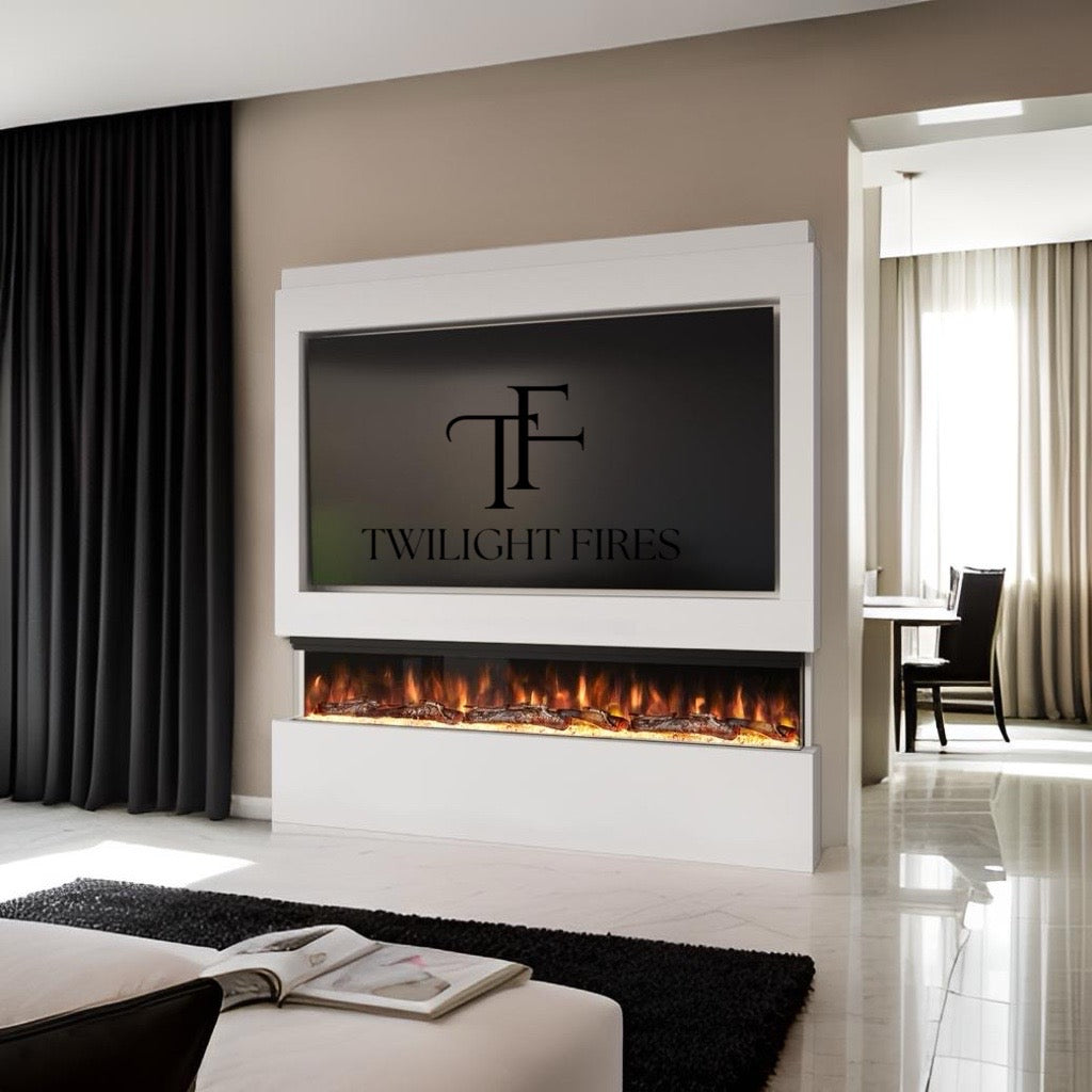 Sorrento 76" Pre-Built Media Wall Fireplace - Electric Fire Package