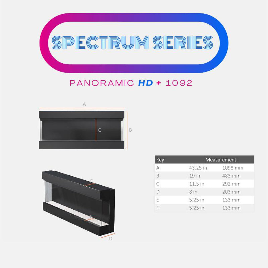 Spectrum Series 44 Inch 3 Sided Panoramic HD+ Media Wall Electric Fire ...