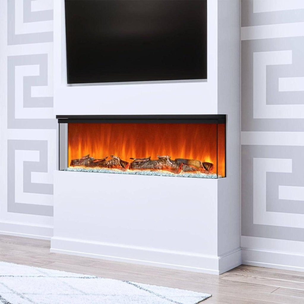 Spectrum Series 44 Inch 3 Sided Panoramic HD+ Media Wall Electric Fire ...