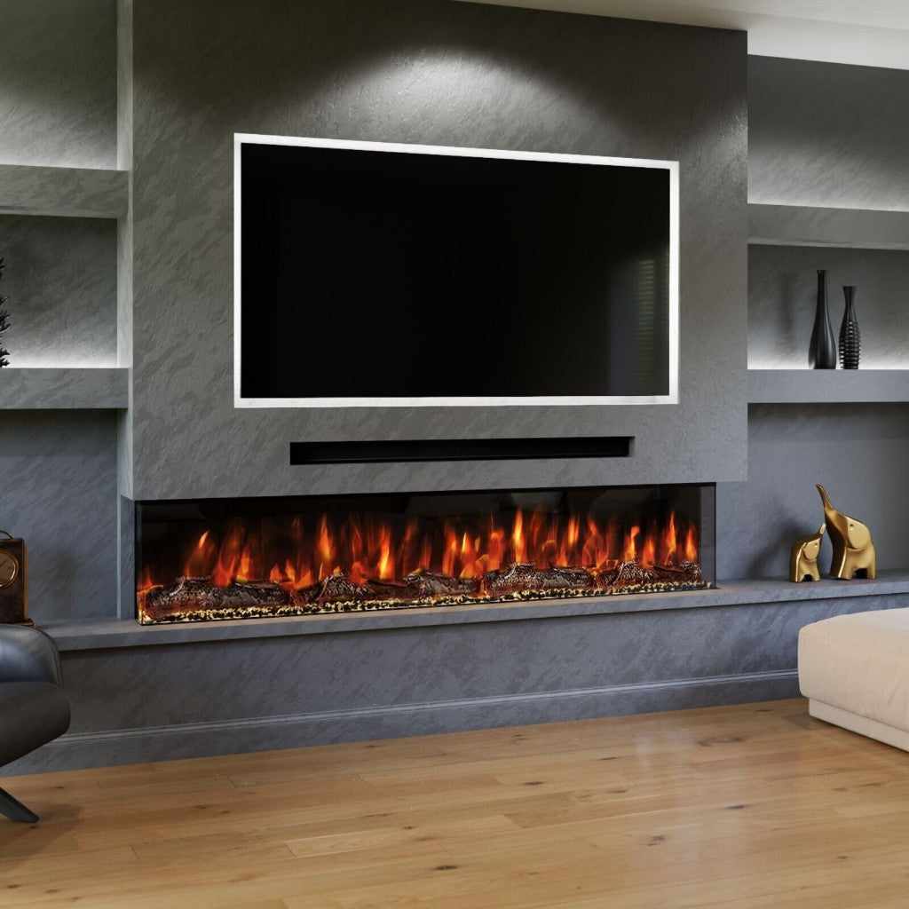 Spectrum Series 72 Inch 3 Sided Panoramic HD+ Media Wall Electric Fire ...