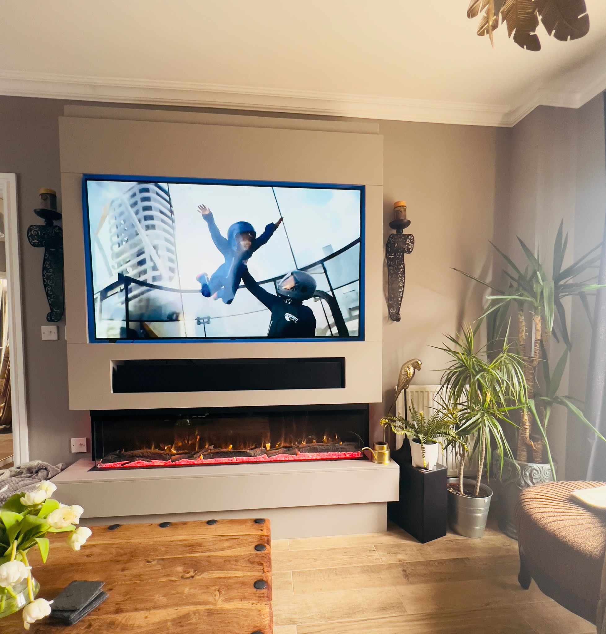 Spectrum Series 82 Inch 3 Sided Panoramic HD+Media Wall Electric Fire ...