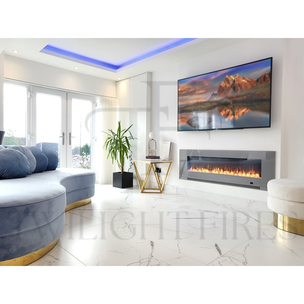 Aurora 60 Inch Media Wall Electric Fire Insert