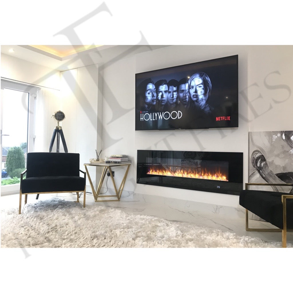 Aurora 60 Inch Media Wall Electric Fire Insert