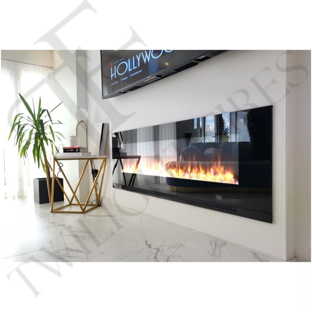 Aurora 72 Inch Media Wall Electric Fire Insert