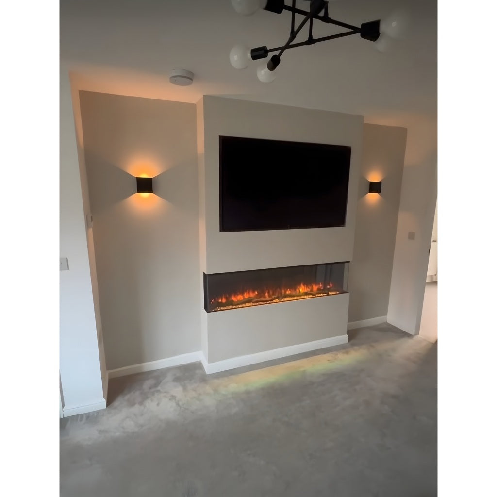 Luvelle 71” 3D Panoramic Media Wall Electric Fire (1800mm, 1–3 Sided)
