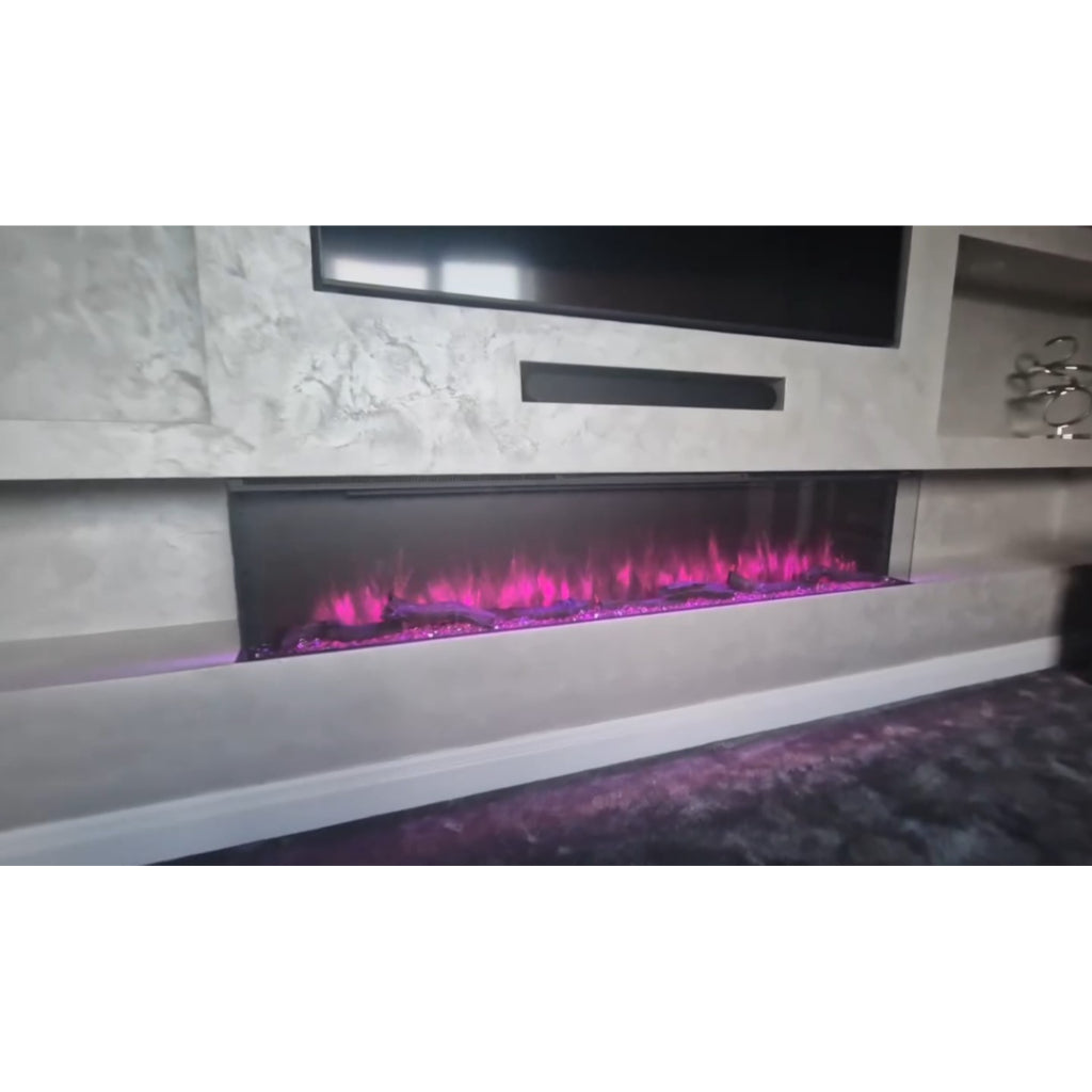 Luvelle 71” 3D Panoramic Media Wall Electric Fire (1800mm, 1–3 Sided)