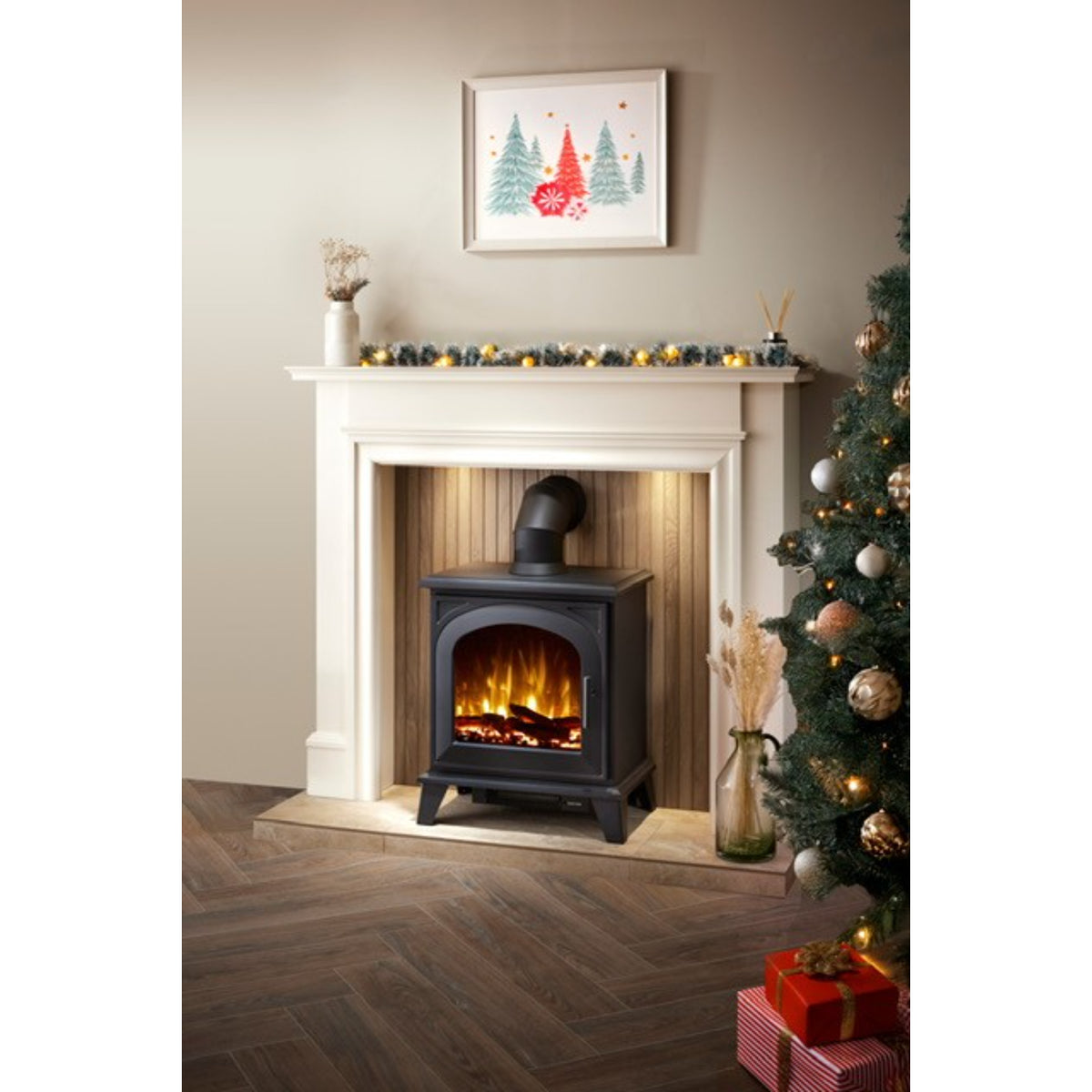 Ravenna Electric Stove – Realistic Log Effect & LED Flames | Firetti by ...