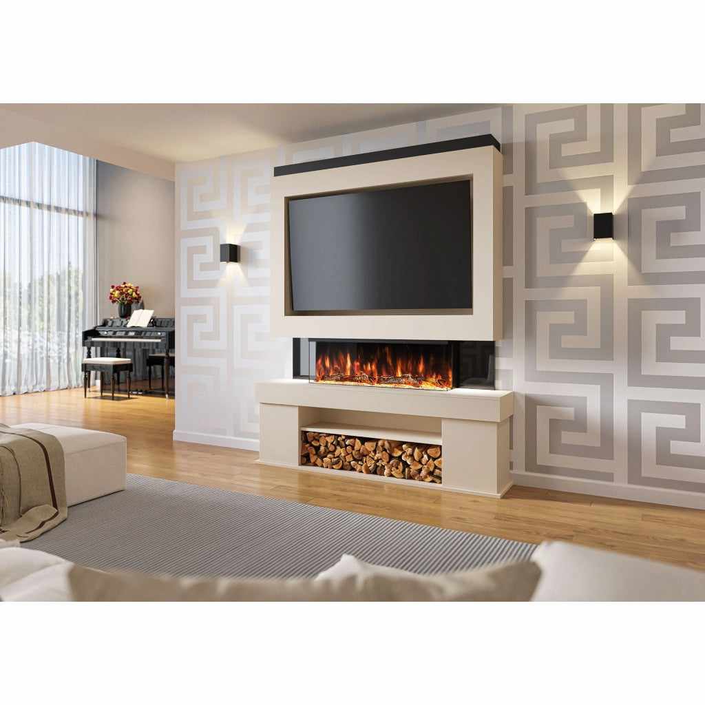 Emilia 72" Pre-Built Media Wall Fireplace - Electric Fire Package
