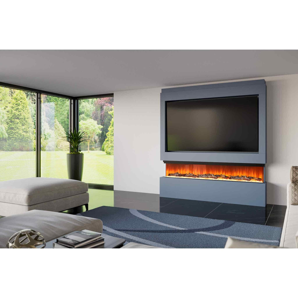 Sorrento 76" Pre-Built Media Wall Fireplace - Electric Fire Package