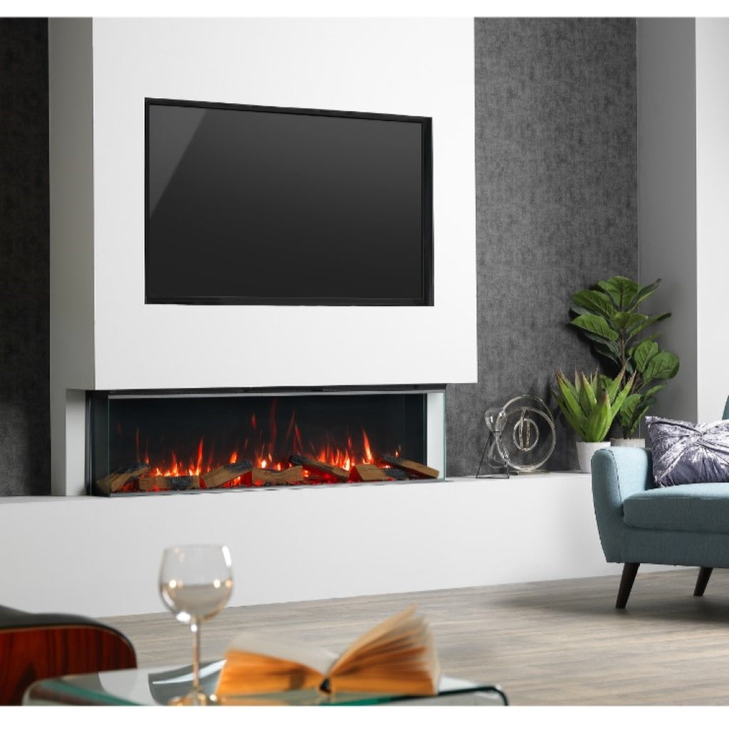 Vision Futura 60 Inch 3 Sided Panoramic HD+Media Wall Electric Fire ...
